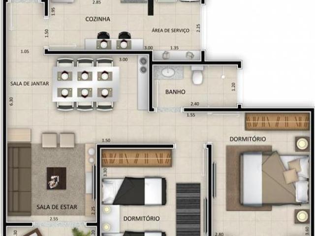 Apartamento à venda em Nova Odessa, Green Village, com 2 quartos, com 61 m²