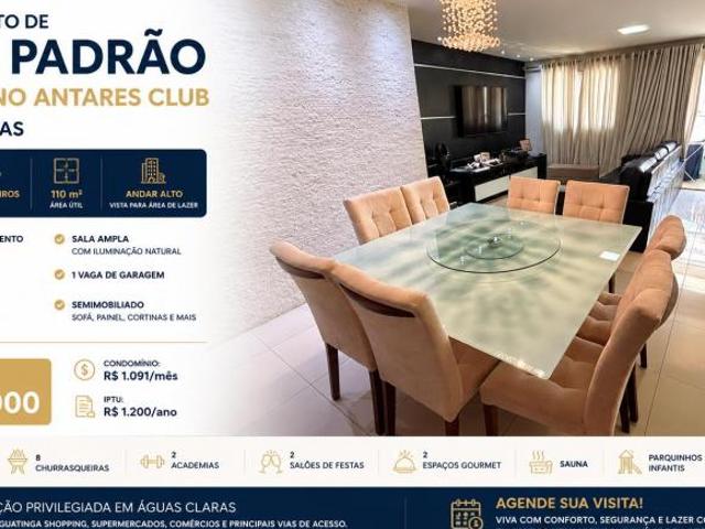 Apartamento à Venda em Águas Claras | 3 Quartos | 2 Suítes | 110m² | Andar Alto | Antares Club