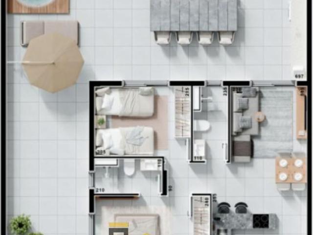 Apartamento à venda em Curitiba PR, Água Verde: 2 quartos, 1 sala, 1 banheiro, 1 vaga, 48,68 m²
