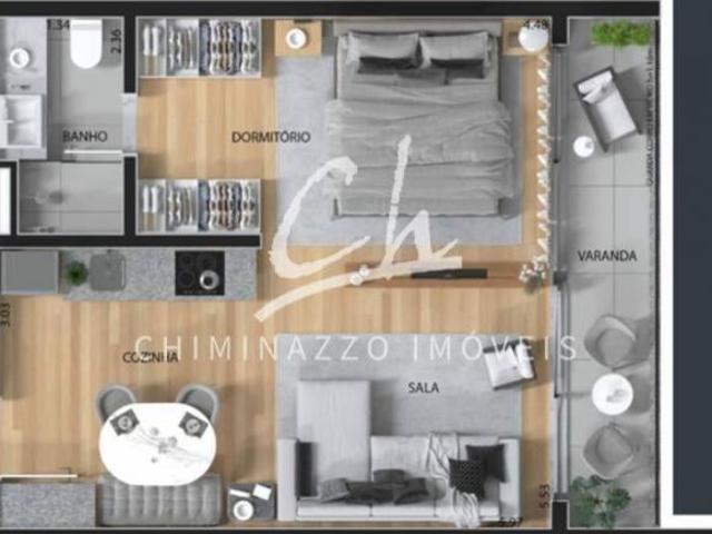 Apartamento à venda em Campinas, Cambuí, com 1 quarto, com 50.36 m²