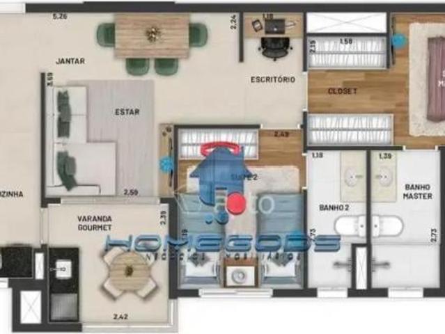 Apartamento à venda em Campinas, Chácara da Barra, com 2 suítes, com 81 m², Orion Norte Sul