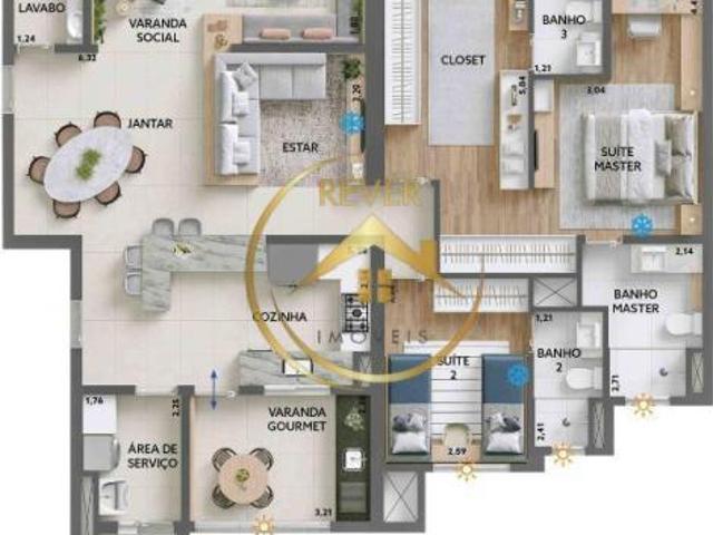 Apartamento à venda em Campinas, Chácara da Barra, com 3 suítes, com 127 m², Mistral Patriani