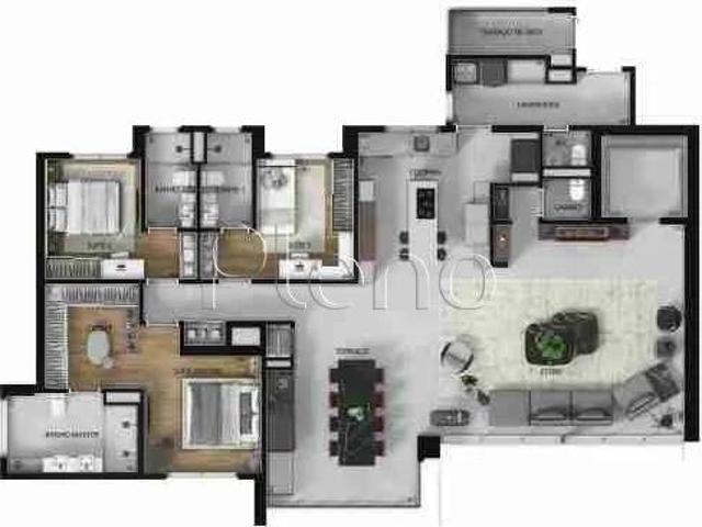 Apartamento à venda em Campinas, Jardim das Paineiras, com 3 suítes, com 188 m², Icon