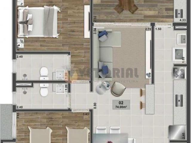 Apartamento à venda em Caraguatatuba, Sumaré, com 2 quartos, 74,00m²