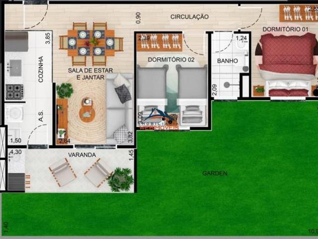 Apartamento à venda em Cotia SP: 2 quartos, 2 salas, 1 banheiro, 1 vaga de garagem Jardim São Vice