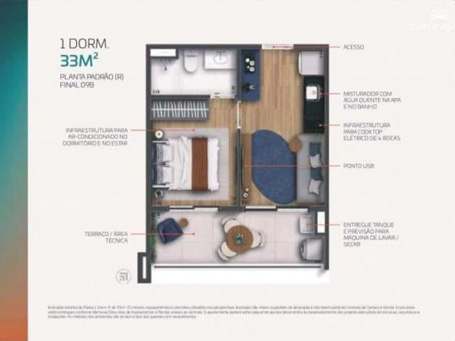 Apartamento à venda em São Paulo, Vila Mariana, com 1 quarto, 33,9m²