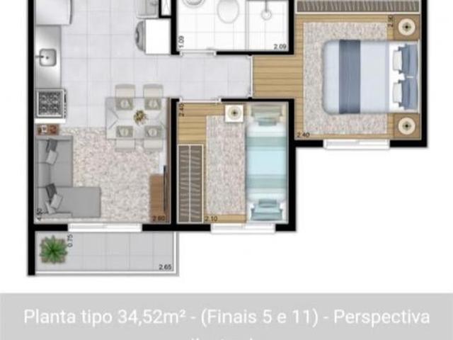 Apartamento à venda em São Paulo SP, Barra Funda: 2 quartos, 1 sala, 1 banheiro, 35m² de área! Confi