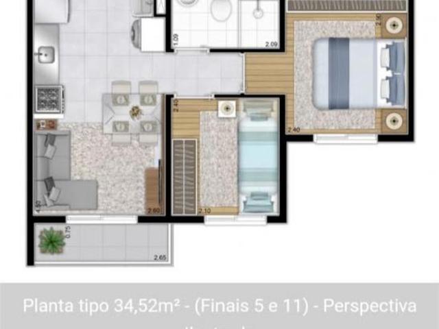 Apartamento à venda em São Paulo SP, Barra Funda: 2 quartos, 1 sala, 1 banheiro, 35m² de área! Confi