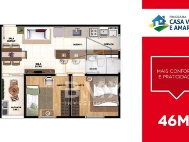 Apartamento à venda em Sorocaba Jardim Gutierres, Condom. PARQUE VIENA: 46 m², 2 quartos, varanda