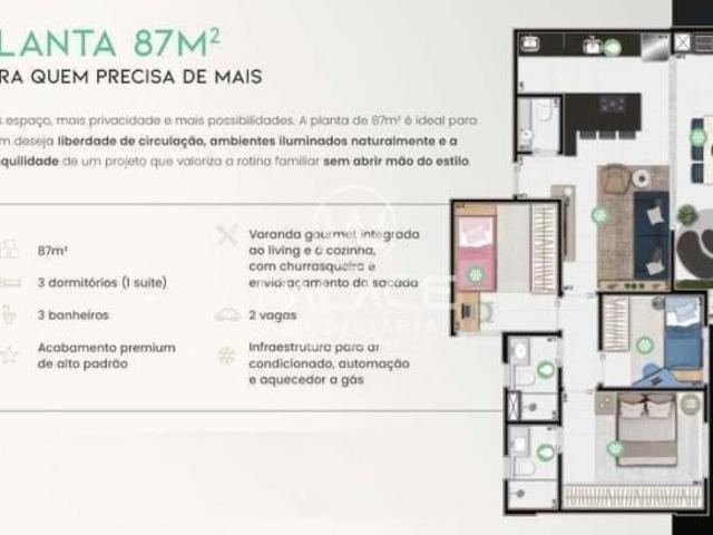 apartamento à venda em vila independência, piracicaba 3 quartos 87m²