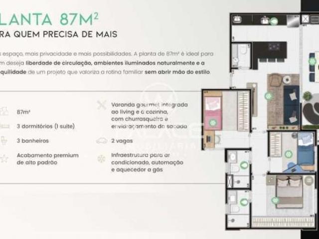 apartamento à venda em vila independência, piracicaba 3 quartos 87m²