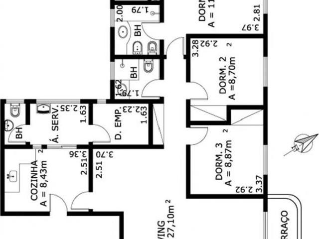 Apartamento à venda em Vila Mariana com 113 m², 3 quartos, 1 vaga