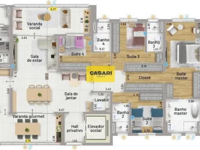 Apartamento a Venda Epic Nova Petrópolis – 203m² | 4 Suítes | 4 Vagas | Condomínio Clube Completo
