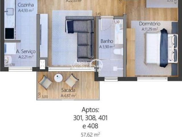 APARTAMENTO A VENDA PROXIMO A RUA COBERTA DE GRAMADO