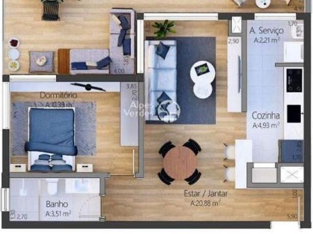 APARTAMENTO A VENDA PROXIMO A RUA COBERTA DE GRAMADO
