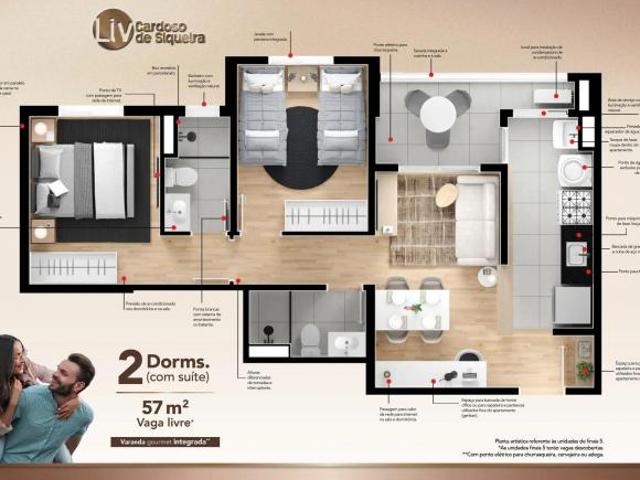 Apartamento à Venda – Residencial LIV Cardoso Siq | Centro – Mogi das Cruzes/SP