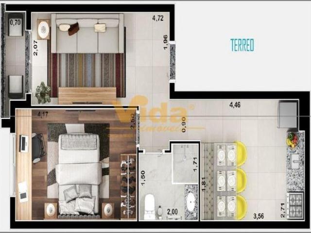 Apartamento á venda, Rio Pequeno, 01 quarto
