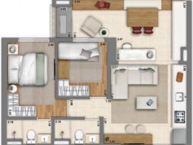 Apartamento a venda Vila Mariana, 61m², 2 dormitórios, 1 vaga, pronto, novo, varanda gourmet