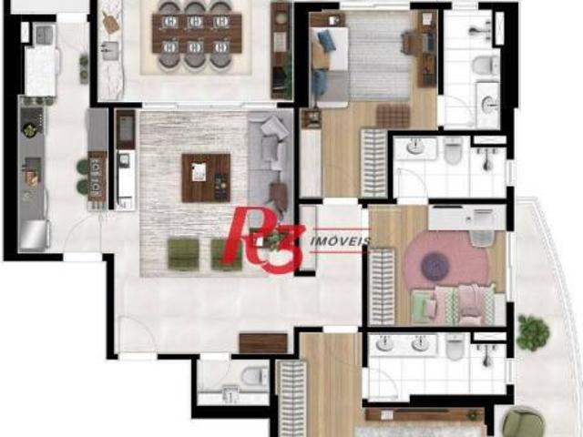 Apartamento à venda, 163 m² por R$ 2.900.000,00 Ponta da Praia Santos/SP