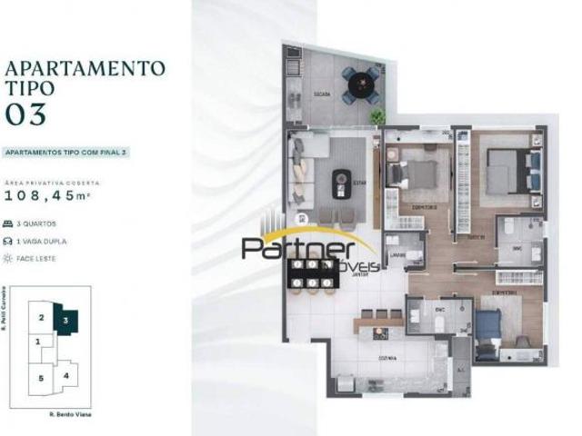 Apartamento à venda, 108 m² por R$ 1.613.819,00 Água Verde Curitiba/PR