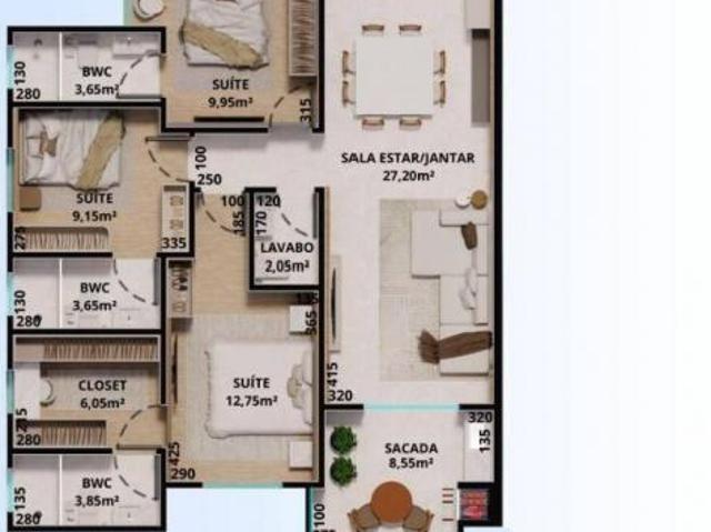 Apartamento à venda, 124 m² por R$ 922.000,00 Aclimação Cascavel/PR
