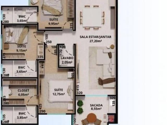 Apartamento à venda, 124 m² por R$ 922.000,00 Aclimação Cascavel/PR