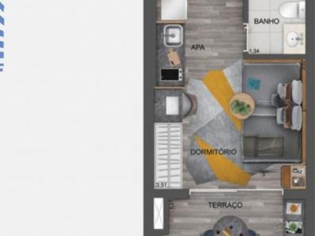 Apartamento a Venda, 1 dorm no Brooklin