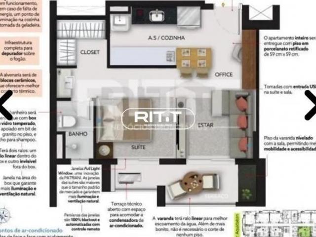 Apartamento à venda 1 Quarto, 1 Vaga, 46M², Vila Lídia, Campinas SP Sirius Campinas Patriani