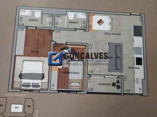 Apartamento à venda 2 dormitórios 1 suíte | 56,63m² | 1 vaga | Av. Francisco Monteiro Ribeirão Pi