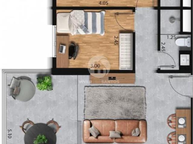 Apartamento à venda, 2 quartos, 1 suíte, José Menino Santos/SP