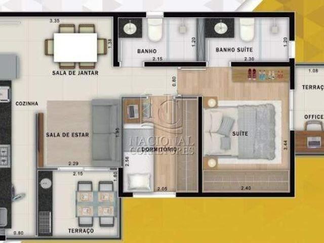 Apartamento à venda, 2 quartos, 1 suíte, 1 vaga, Jardim Santo André/SP