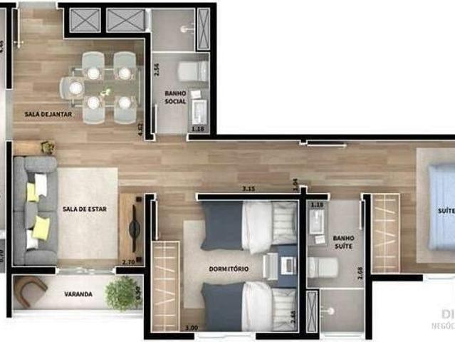 Apartamento à venda, 2 quartos, 1 suíte, 1 vaga, JARDIM RESIDENCIAL ROSEIRA Limeira/SP