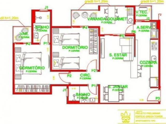 Apartamento à Venda 2 quartos 1 suíte – 67m² | Green Tower Residence | Nova Odessa/SP