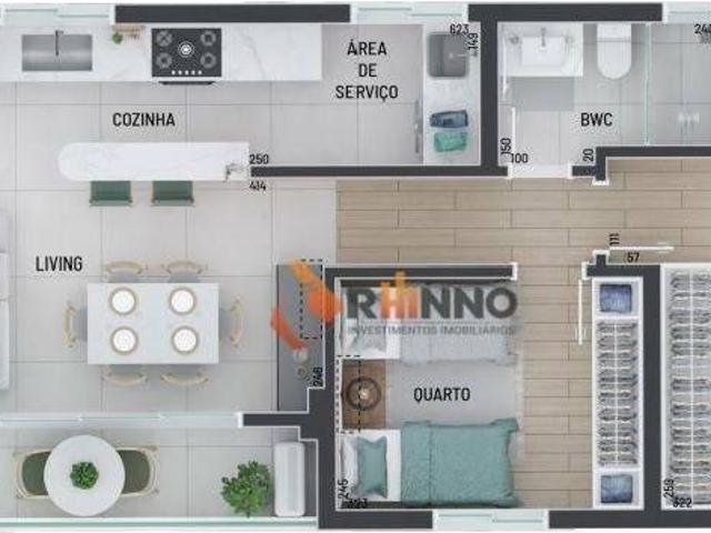 Apartamento à venda 2 quartos 1 suíte, 78 m² por R$ 848.000 Água Verde Curitiba/PR