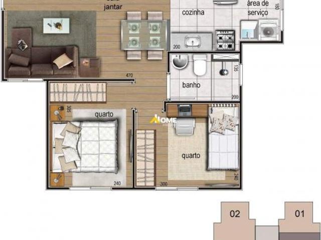 Apartamento à venda, 2 quartos, 1 vaga, Diamante Belo Horizonte/MG