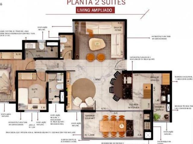 Apartamento à venda 2 quartos 2 suítes 2 vagas Valparaíso Santo André SP