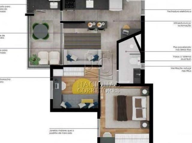 Apartamento à venda, 2 quartos, 2 vagas, Vila Assunção Santo André/SP