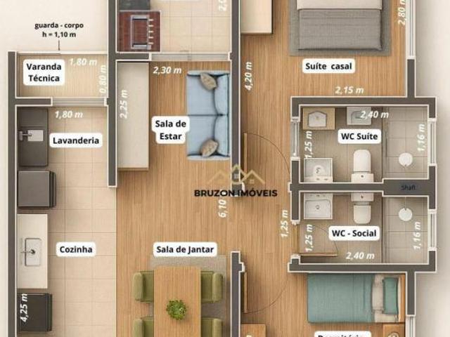 APARTAMENTO À VENDA 2 QUARTOS, A PARTIR DE 64M², A PARTIR DE R$ 390.000,00 SKY TOWER CABREÚVA/