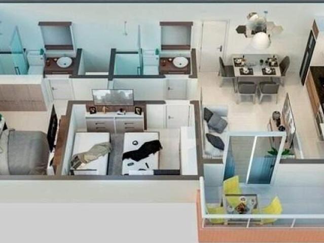 Apartamento à venda, 2 quartos no bairro Boqueirão em Praia Grande