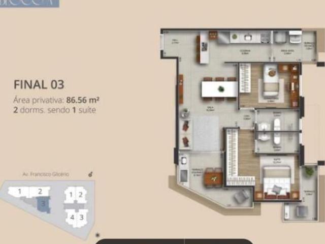 Apartamento à venda, 2 quartos no bairro Gonzaga em Santos