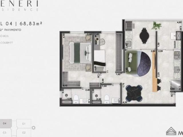 Apartamento à venda, 2 quartos no bairro Marapé em Santos