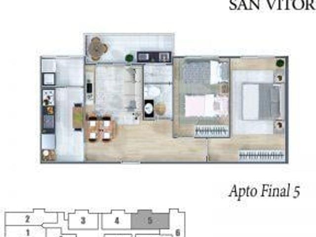 Apartamento à venda, 2 quartos no bairro Parque Bitaru em São Vicente