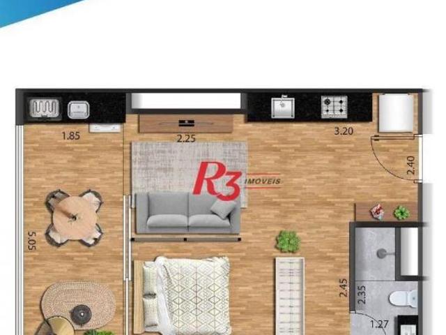 Apartamento à venda, 39 m² por R$ 480.000,00 José Menino Santos/SP