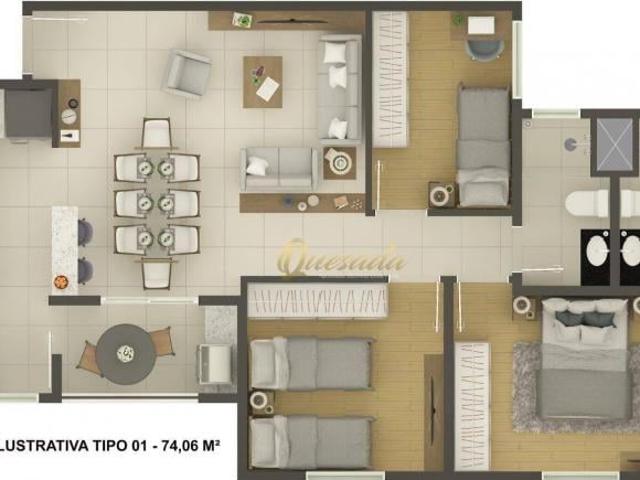 Apartamento à venda, 3 dormitórios, 1 suíte, sacada, Condomínio Manai Residence, Indaiatuba