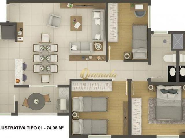 Apartamento à venda, 3 quartos, 1 suíte, varanda gourmet, Condomínio Manai Residence, Indaiatuba