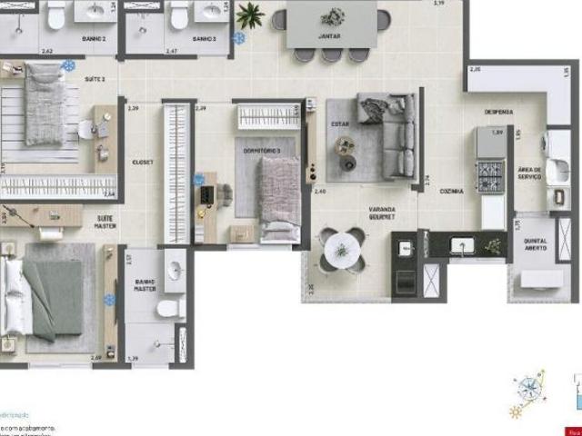 Apartamento à venda, 3 quartos, 2 suítes, 2 vagas, Vila Léa Santo André/SP