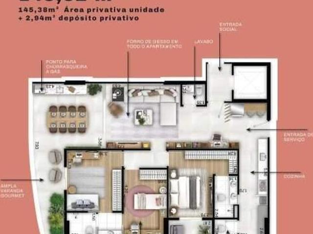 Apartamento à venda, 3 quartos no bairro Boqueirão em Santos