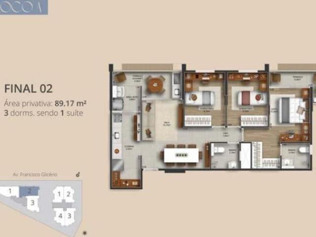 Apartamento à venda, 3 quartos no bairro Gonzaga em Santos