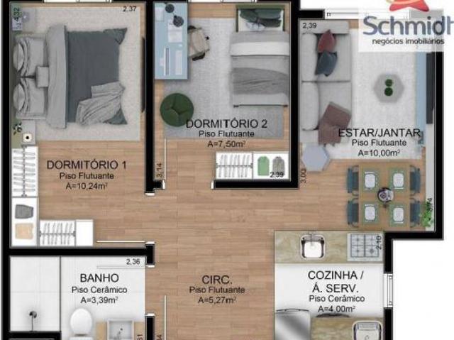 Apartamento à venda, 49 m² por R$ 246.974,00 Rondônia Novo Hamburgo/RS