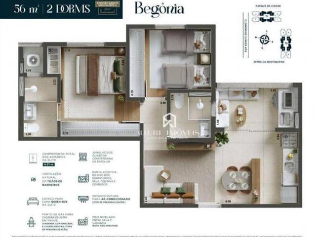 Apartamento à venda, 56 m² Santana São José dos Campos/SP